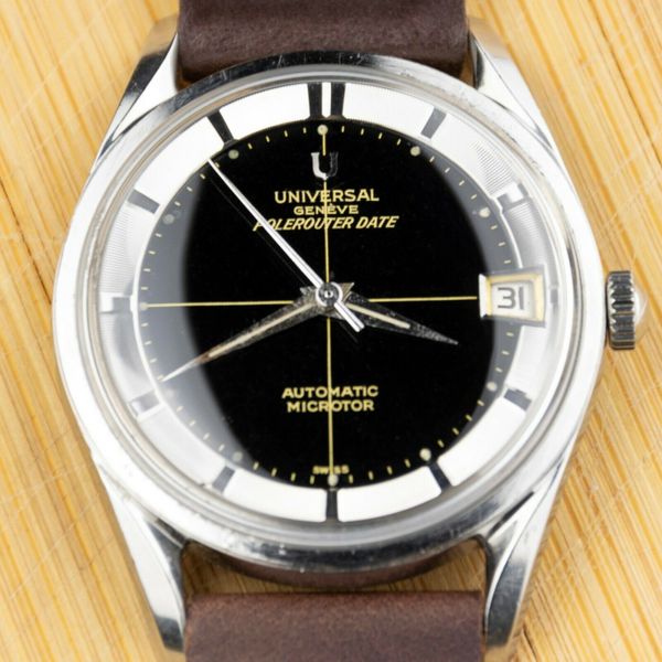 UNIVERSAL GENEVE POLEROUTER DATE - VINTAGE AUTOMATIC MICROTOR - GERALD ...