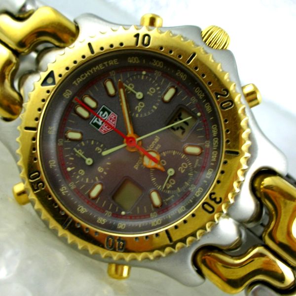 TAG HEUER SEL.s/el, CHRONOGRAPH 1/100,GRAY GOLD SENNA with new battery ...