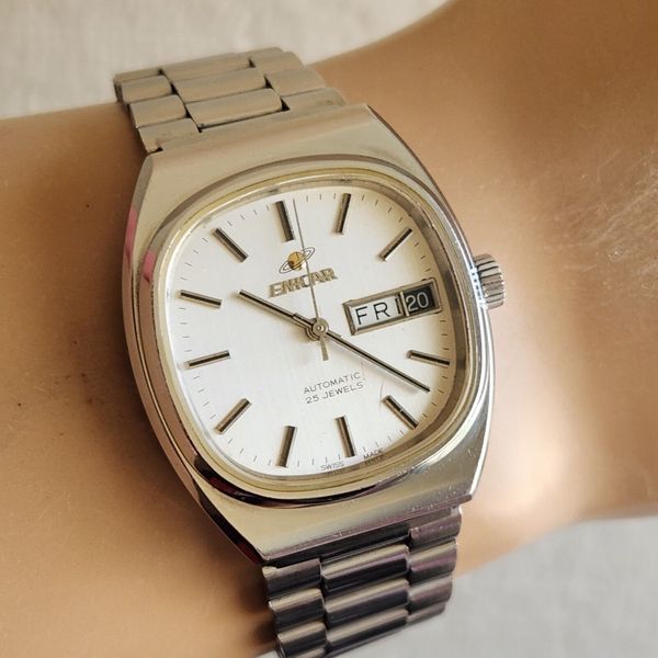 Vintage ENICAR 25Jewels men's automatic watch 2168-51-48 swiss made ...