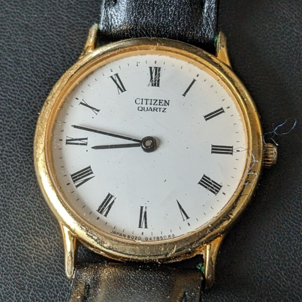 Vintage Citizen Quartz Gold Plated Wristwatch Roman Numerals Japan FR ...