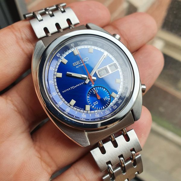 FS: Seiko Blue 1977 SERVICED Automatic 6139-6013 JDM Chronograph watch ...