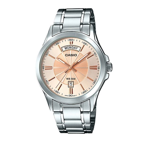 New Beautiful Bronze Casio MTP1381D-9A Mens Stainless Steel Dress Watch ...