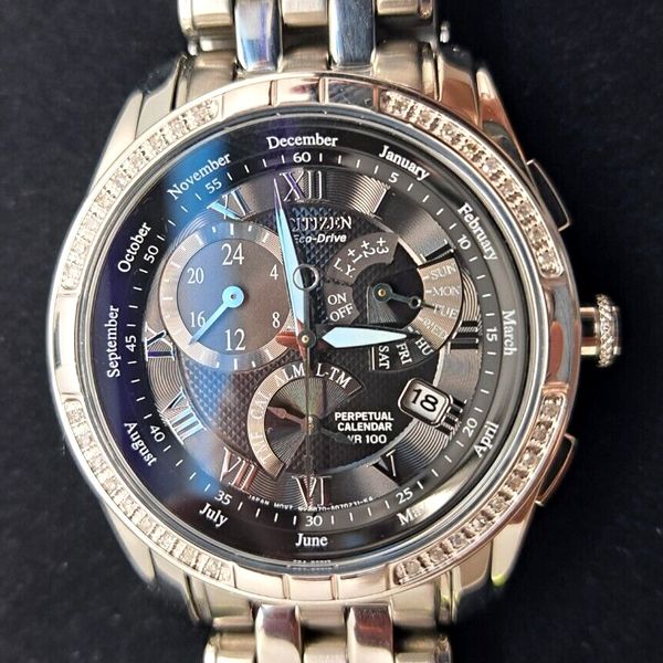 Citizen Watch 8700 Calibre Diamond Eco-Drive Silver & Black E870 Very ...