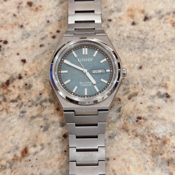 CITIZEN AW0130-85X Super Titanium Green Dial Eco Drive | WatchCharts ...
