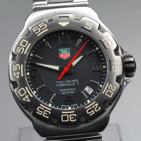 New Batt â Exc+5 w/Boxâ TAG Heuer Formula 1 WAC1110 Quartz Black Men's ...