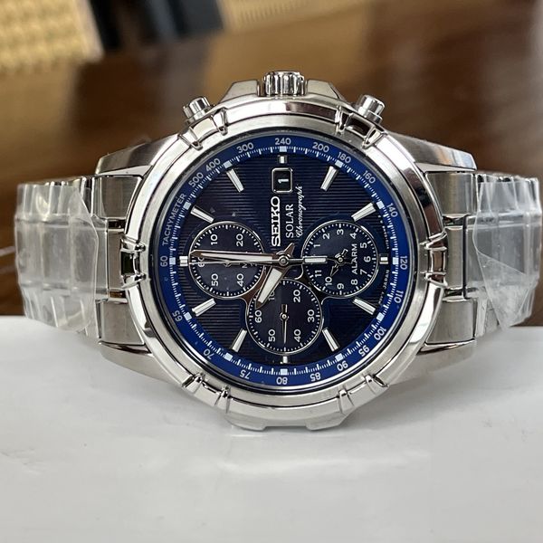 SEIKO Solar Chronograph Blue Dial Stainless Steel Men's Watch SSC141 ...