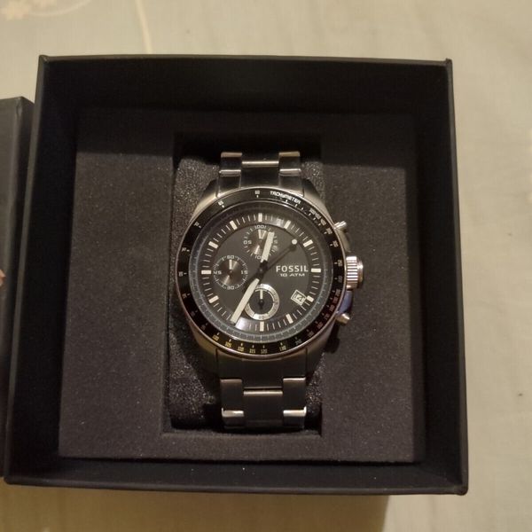 Fossil Decker Chronograph 100m Water Resistant Stainless Steel Watch ...