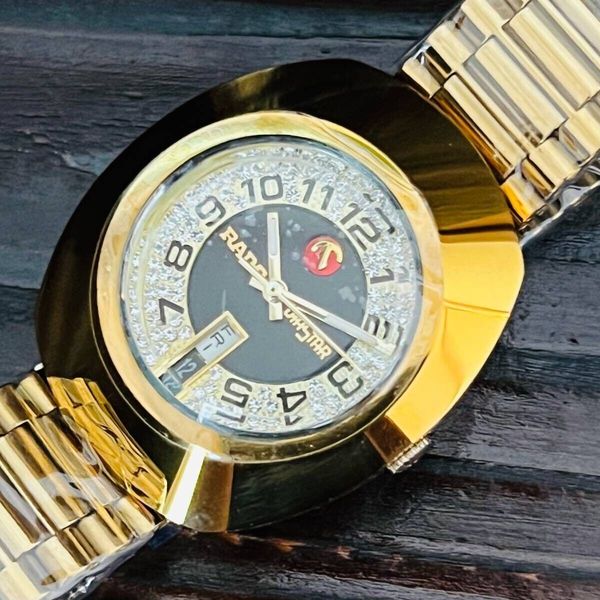Rado Diastar Day Date Automatic Gold Bezel Vintage Mens Working from ...