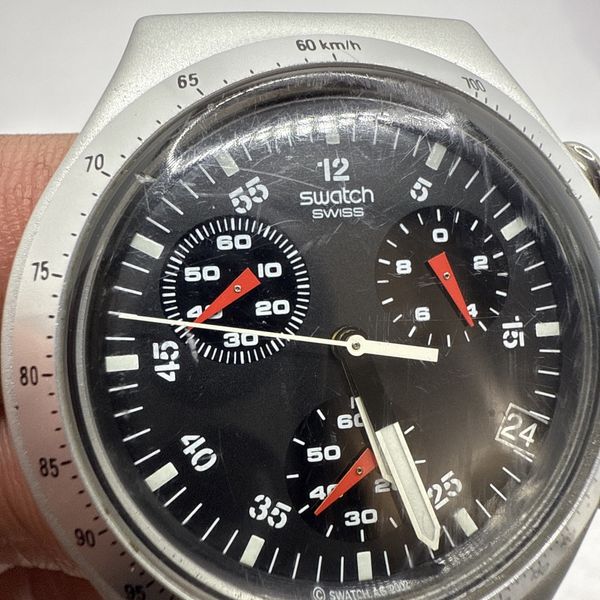 Swatch AG 2002 Irony Aluminum Chronograph Watch With Silicone Band New ...