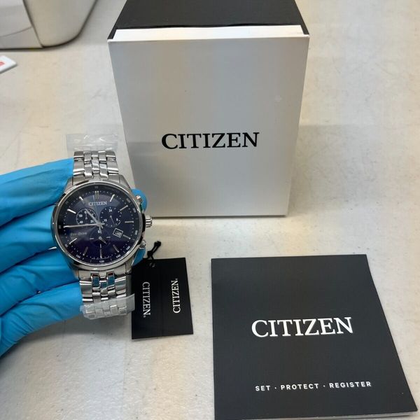 Citizen Eco-Drive Chronograph Blue Date Display Sapphire Men's Watch ...