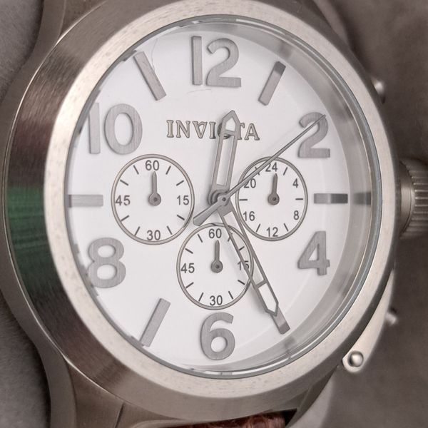 Invicta Corduba 1142 Needs Battery Parts/Repair 48mm Thick Leather ...