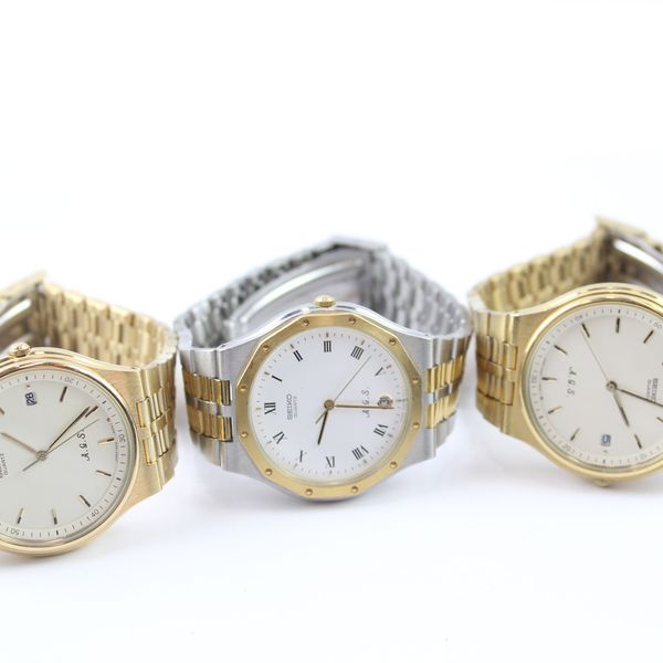 Mens Assorted Seiko Kinetic Watches Auto Quartz UNTESTED x 3 ...