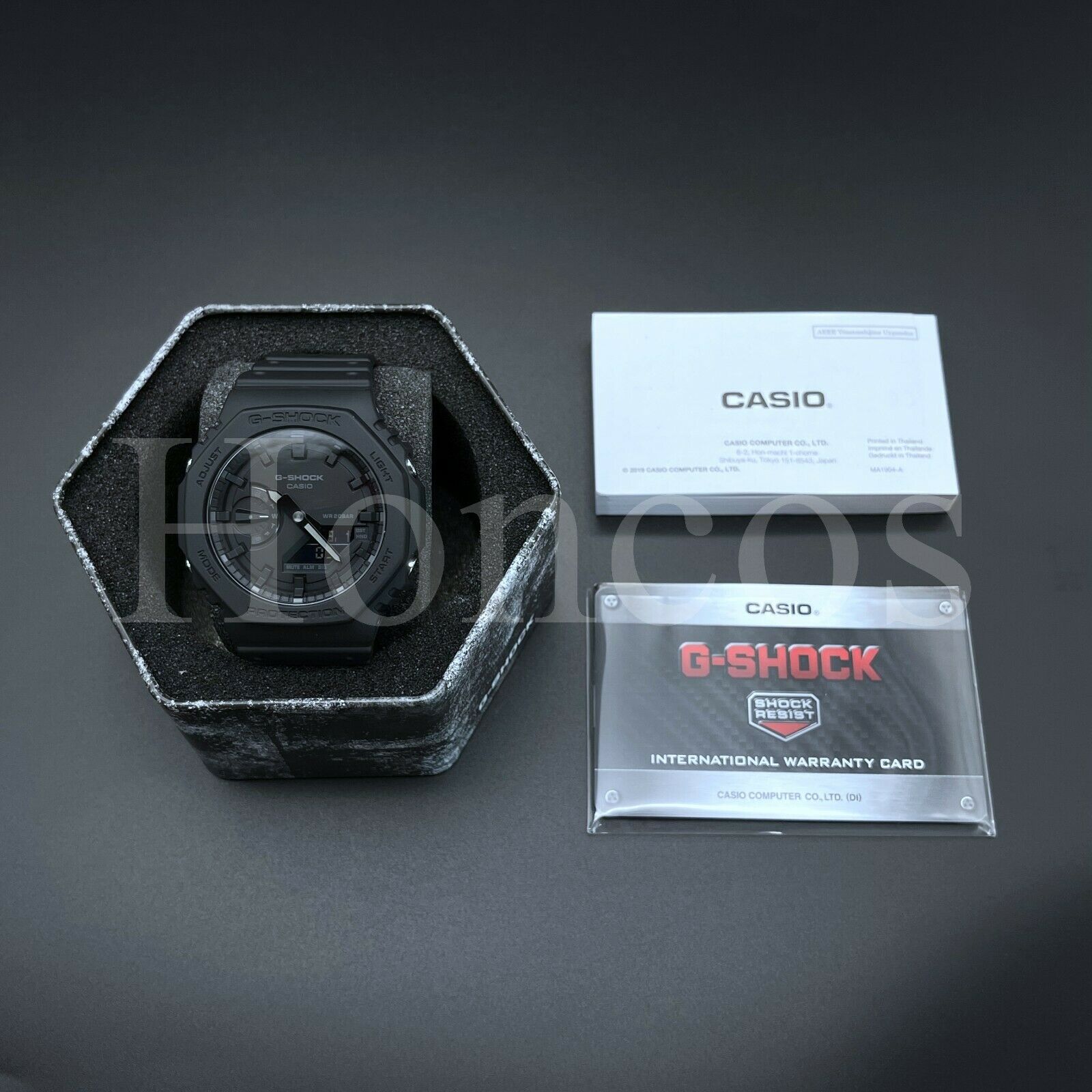 GA2100-1A1 Casioak AP Royal Oak Custom Black Case G-SHOCK Casio Green ...