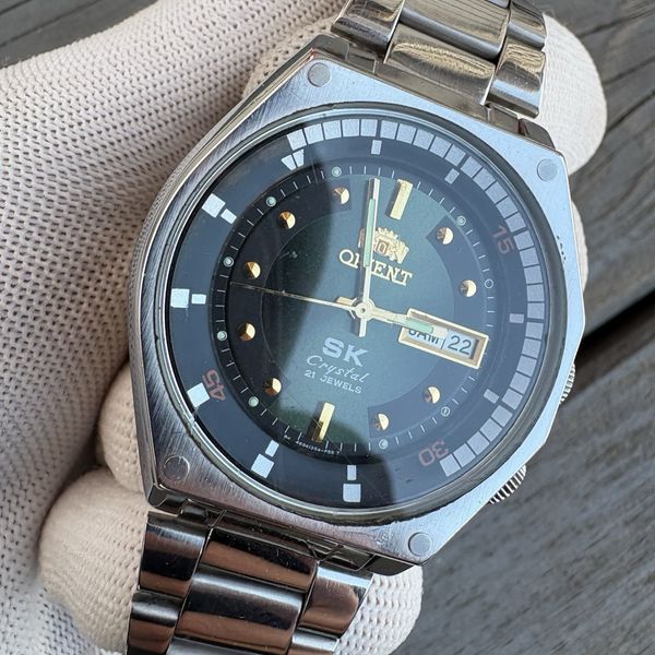 Watch Orient SK Sea King Automatic Watch Calendar Watch 21 Jewels Green ...