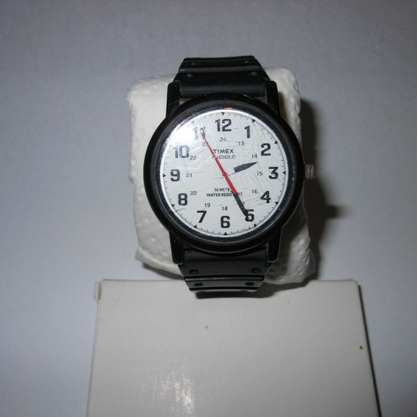 TIMEX INDIGLO Men's Watch CR2016 Cell WR 50M Black Sports Resin Band | WatchCharts Marketplace