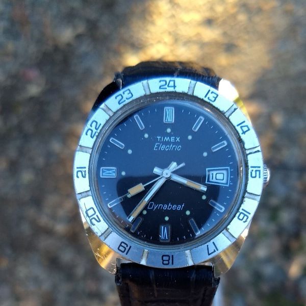 Vintage TIMEX Electric DYNABEAT dive Watch. 1970's NICE.with box and ...