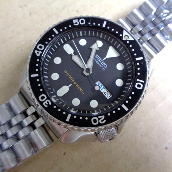 Seiko Diver Mens Watch Day/Date SKX007 Black Dial 7S26-0020 Sn. 995786 ...