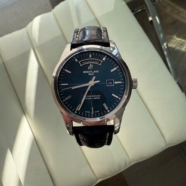 Breitling Transocean Blue Dial and Croc Band Limited Edition of 1000 ...