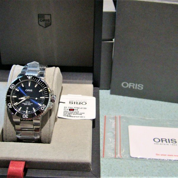 ORIS Men's AQUIS DATE STAINLESS STEEL 43.5mm WATCH BRAND NEW w/BOX ...