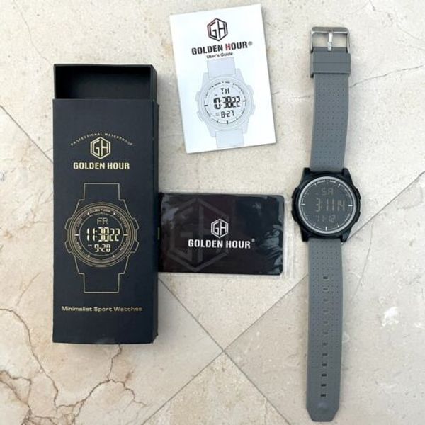 GOLDEN HOUR Digital Watch GH-1313 Japanese Quartz 1.69' Ultra-Thin ...