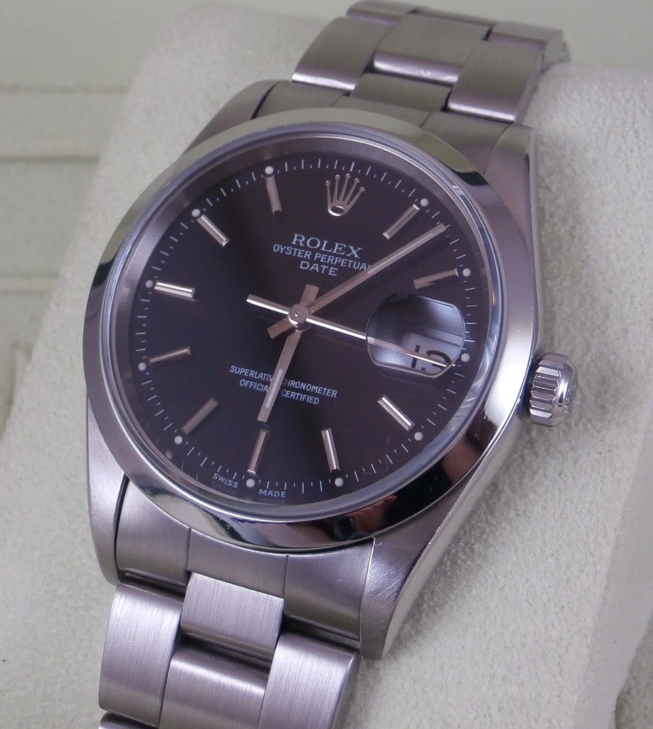 FS: Rolex 15200 34mm Oyster Perpetual Date Black Dial circa 1997 ...