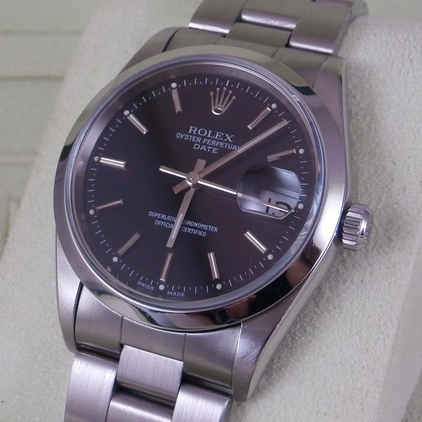 FS: Rolex 15200 34mm Oyster Perpetual Date Black Dial circa 1997 ...