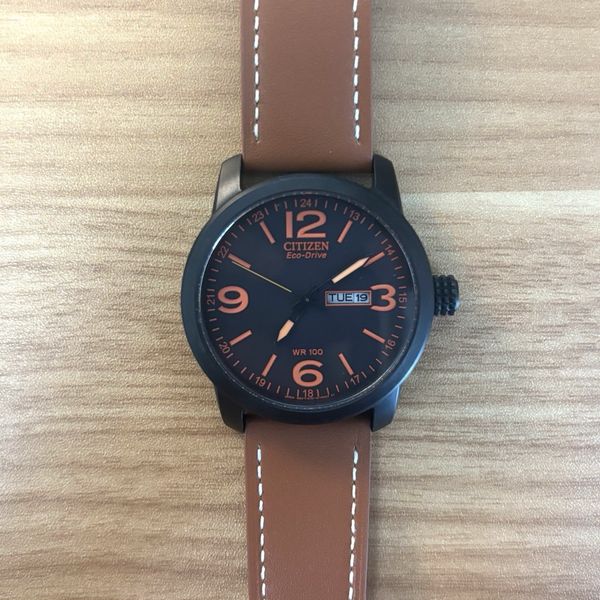 Citizen Eco Drive Black Dial Brown Leather Men's Watch - BM8475-26E ...