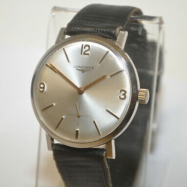 RARE 1967 Longines Mens Ref. 7855 Stainless Steel Cal.302 Manual Wind ...