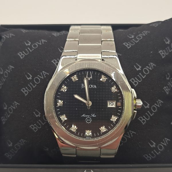 Bulova Marine Star Diamond Dial Stainless Steel Watch C876763 With Box ...