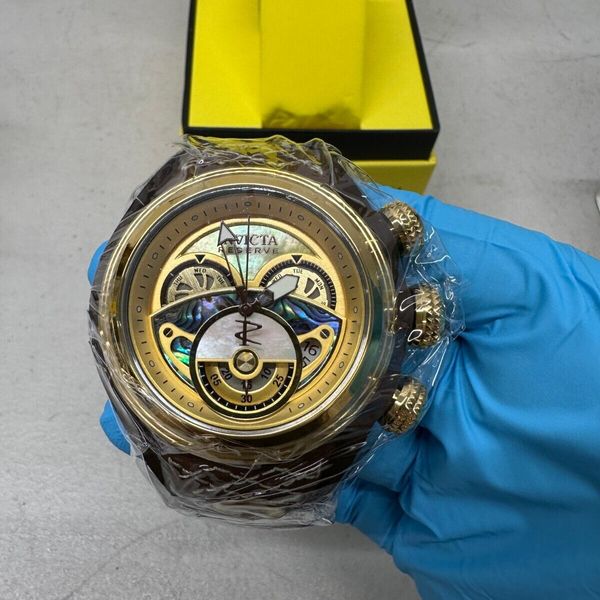 Invicta 54mm Abalone/MOP Rosetone/Brown Swiss Chrono Reserve S1 Rally ...