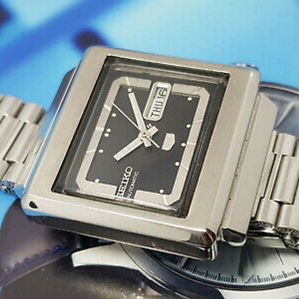 RARE Vintage Seiko 5 6309-5030 TV DIAL Automatic Black Dial Mint 2 ...