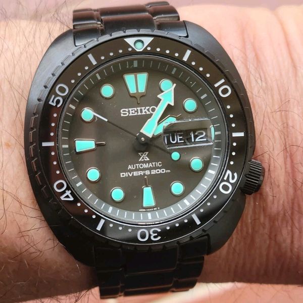 rare SEIKO SRPK43K1 king turtle night vision saphir,ceramic, full set ...