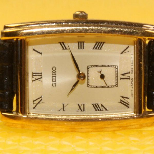 Women's Vintage SEIKO "7N08-5009" Сartier-Homage Quartz Watch Leather ...
