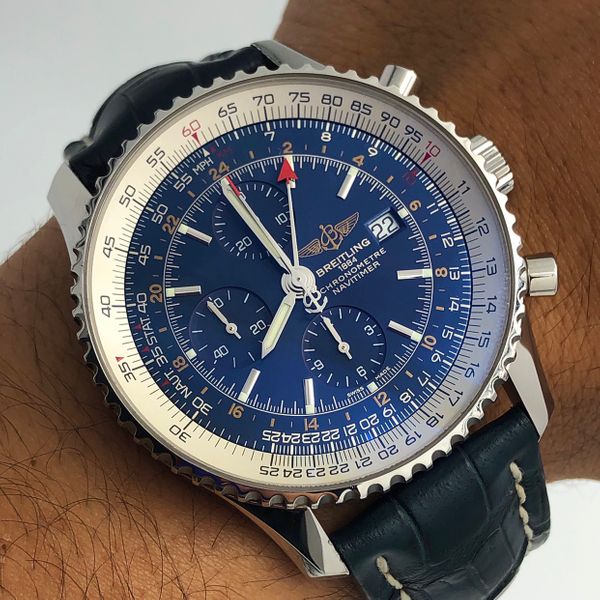 FS: Breitling Navitimer 46mm World GMT A24322 Blue Dial | WatchCharts