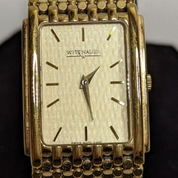 Vintage Wittnauer Gold-Tone Sapphire Crystal 11A00 Swiss Watch ...