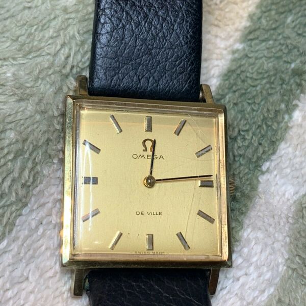 OMEGA DeVille Manual Wind Cal. 620 111.071 Tank Watch Gold Omega Buckle ...