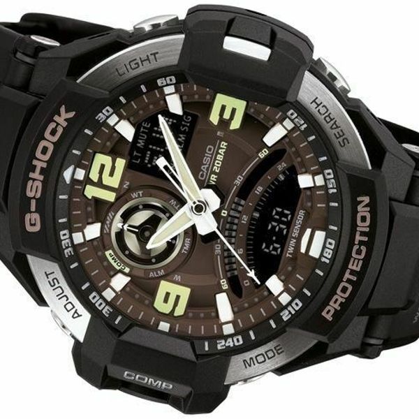 腕時計 Casio G-Shock GA1000-1 BJF G-Aviation Compass Aviator Watch ...