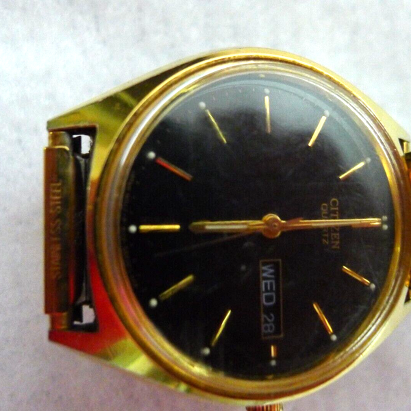 CITIZEN 6100-S240716 Quartz Mens Watch Black Face Needs Work ...