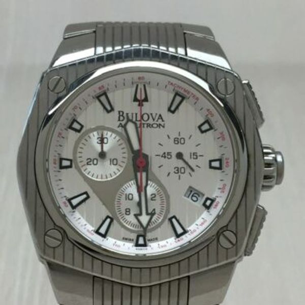 Bulova Accutron Chronograph Quartz Watch analog silver men's C852502 ...