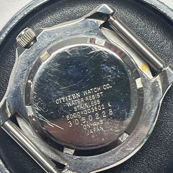 1980s CITIZEN Quartz DIVER's WATER RESIST 100 Black Men's Watch - 6100 ...