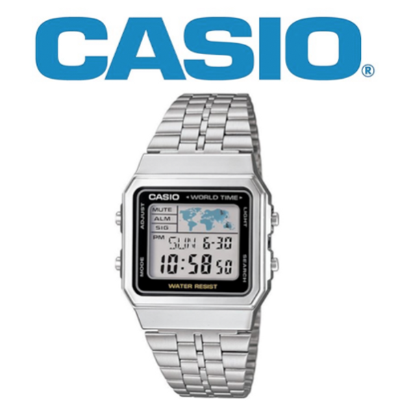 Casio A500WEA-1EF Classic Chronograph World Time Unisex Digital Watch Stainless | WatchCharts ...