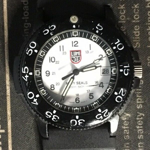 Vintage (Circa 2000) LUMINOX 3000 ORIGINAL NAVY SEAL Watch, White Face ...