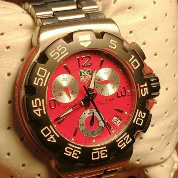 TAG Heuer Red Formula 1 Professional Chronograph Swiss Men's Watch ...