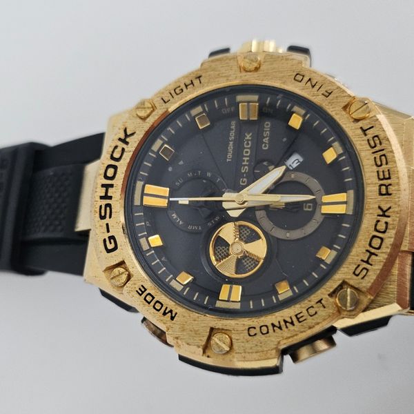 Casio G-shock 2100g Modern chunky gold watch with Black strap ...