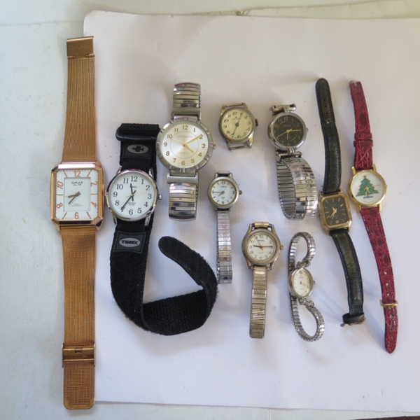 LOT OF 10 WATCHES MEN & WOMEN (CARRIAGE,TIMEX,HERITAGE.SEE LIST FOR ...