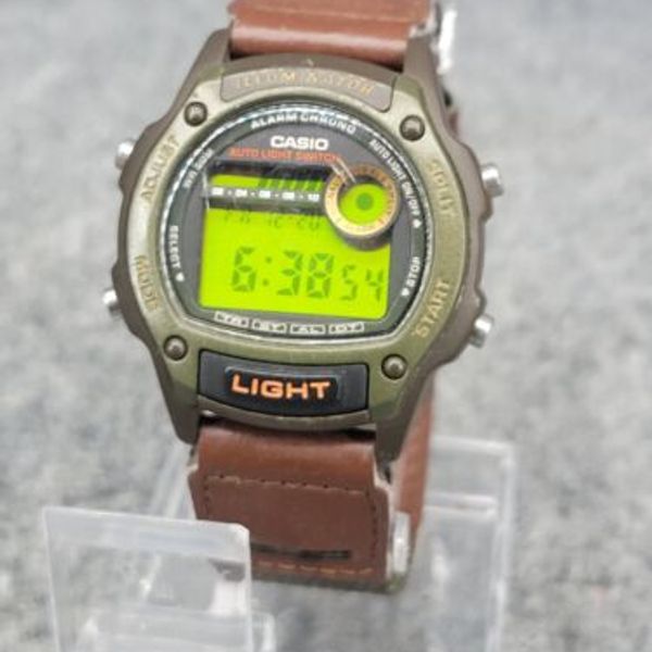 Casio Illuminator Watch Men 37mm Green Black Backlight 1950 W-94H New ...