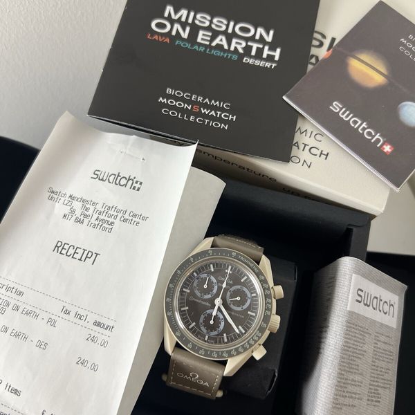 Omega x swatch moonswatch Mission To Earth-Desert- SO33T103-receipt ...