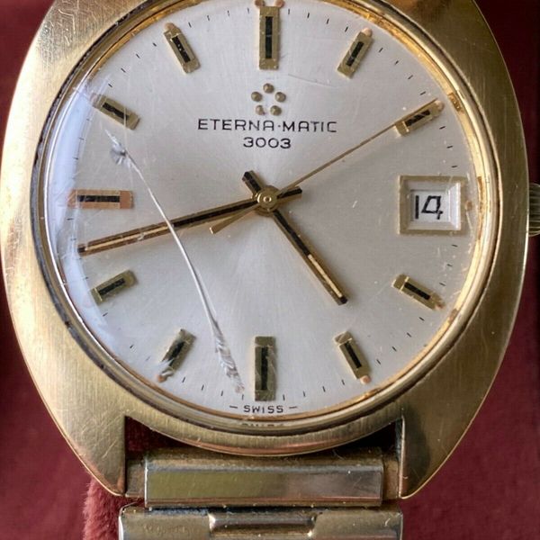 Eterna Matic 3003 Gold watch & strap, Gold/steel, water resistant ...