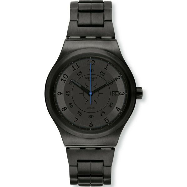Swatch YIB401G Sistem51 Irony Dark BLACK Swiss Automatic/Kinetic Men's ...