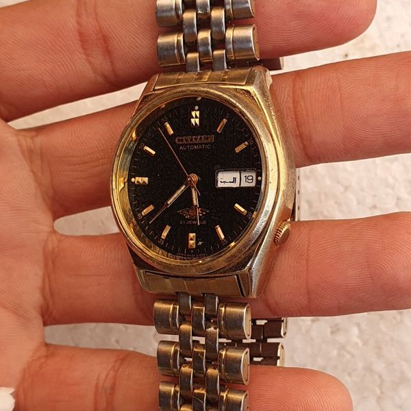 Vintage Citizen Automatic 21 Jewels Stainless Steel Black Dial For Men's | WatchCharts Marketplace